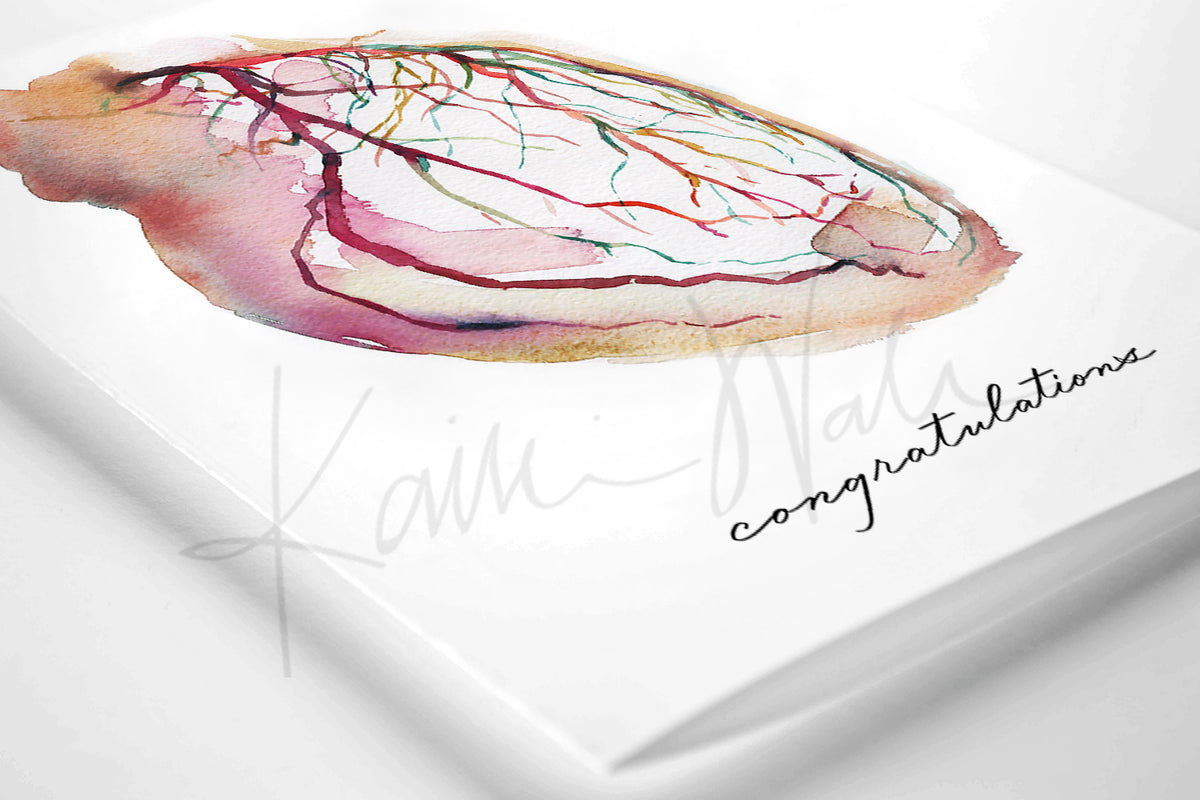 Coronary Angiogram Greeting Card | Congratulations – Lyon Road Art