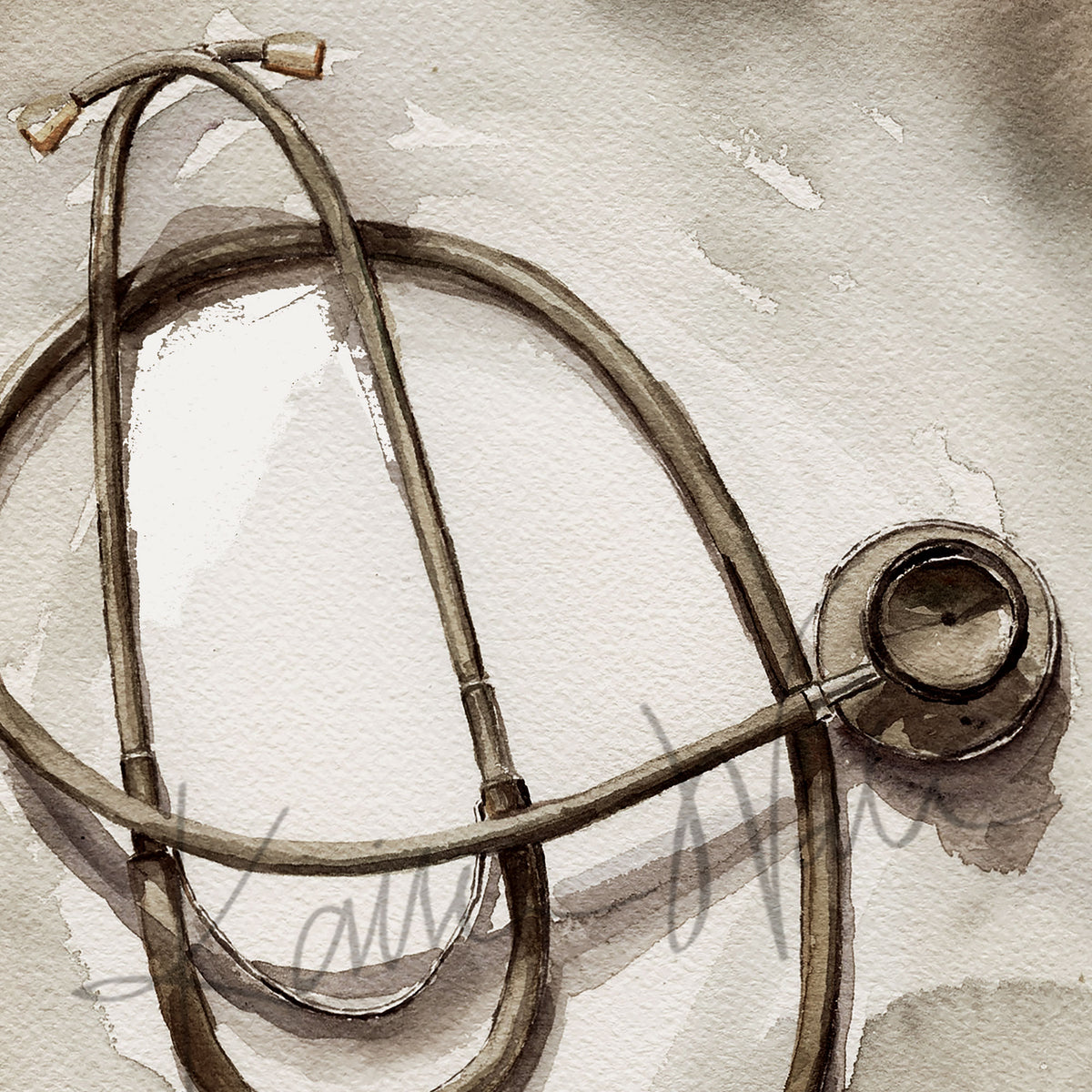 Littmann Stethoscope Watercolor Print - Doctor Gift - Medical Art ...