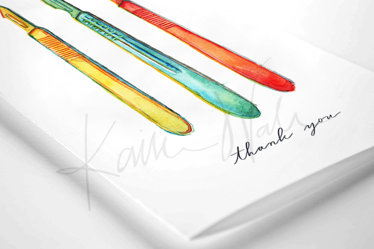 Surgical Instruments Greeting Card | Thank You – Lyon Road Art