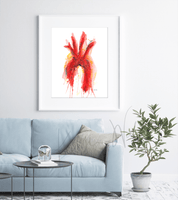 Abstract Aorta Watercolor Print | Medical Art | Lyon Road Art