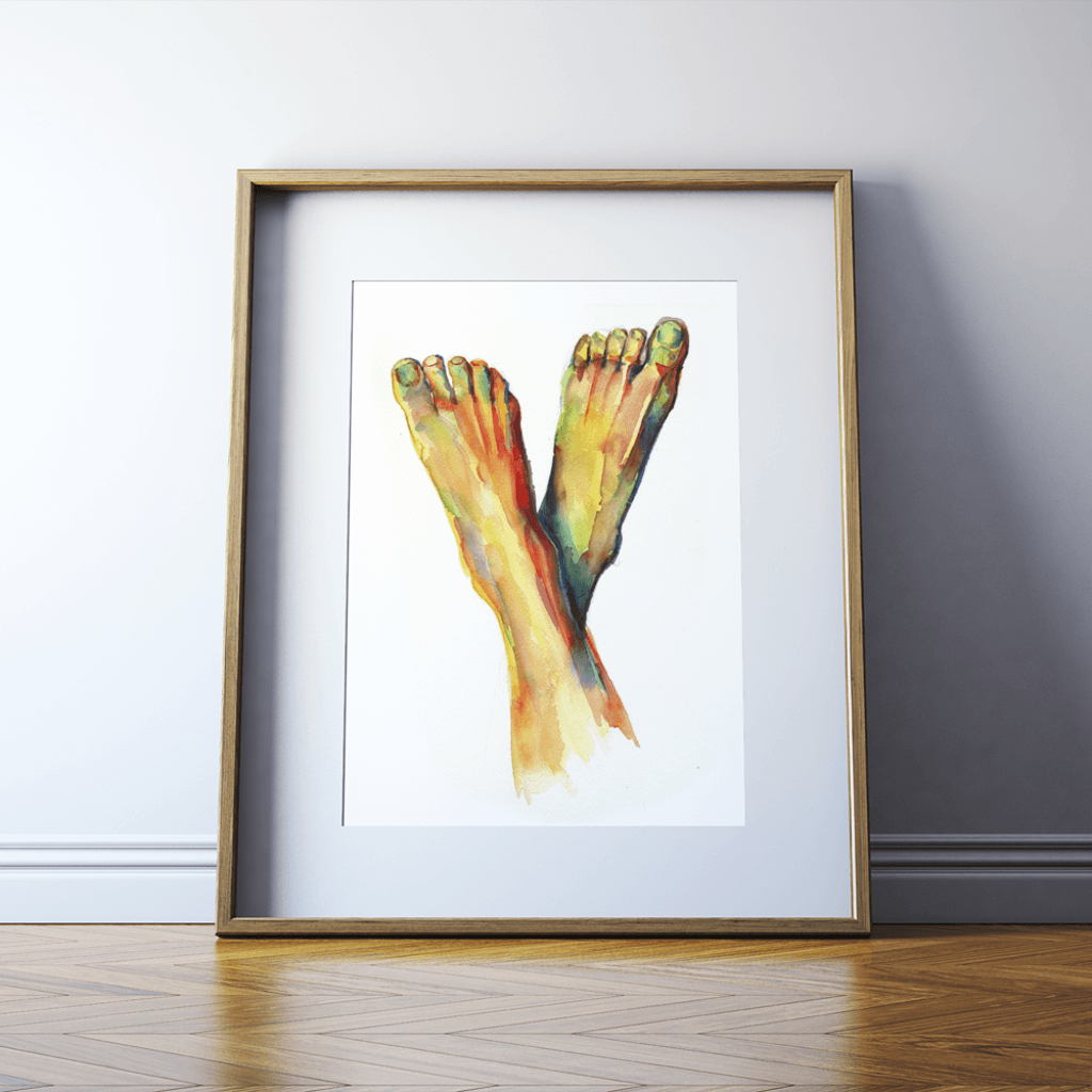 Bright Foot Watercolor Print – Lyon Road Art
