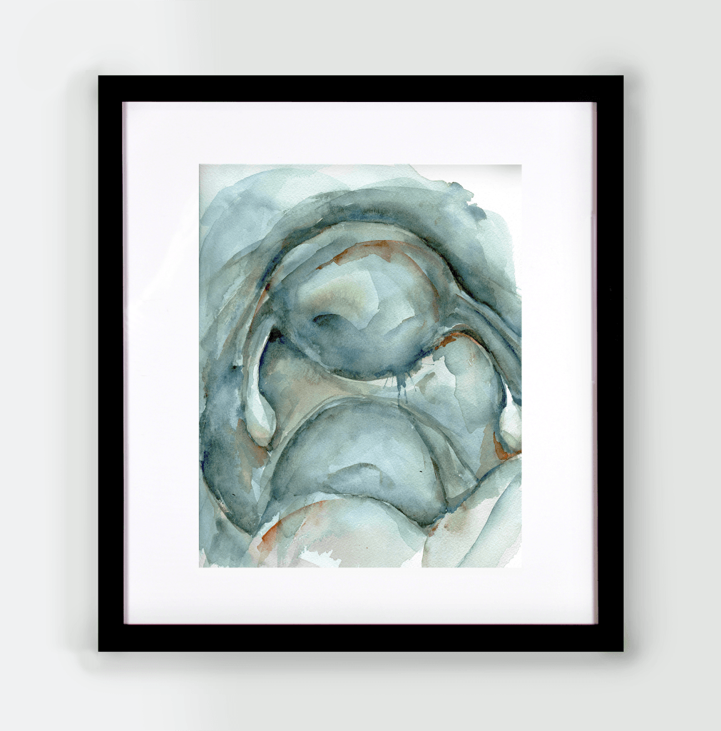 Abstract Uterus in Teal - Original – Lyon Road Art