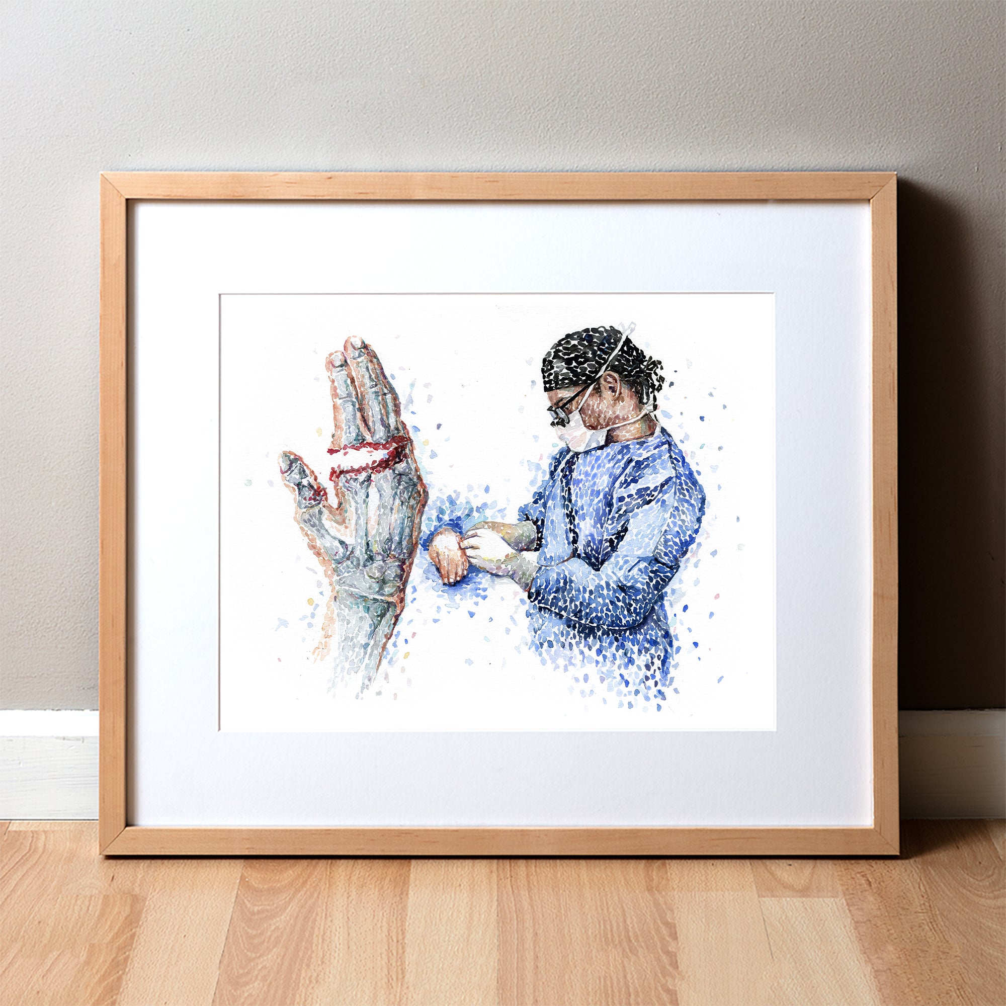 Hand Surgery Watercolor Print | Gift for Surgeon – Lyon Road Art